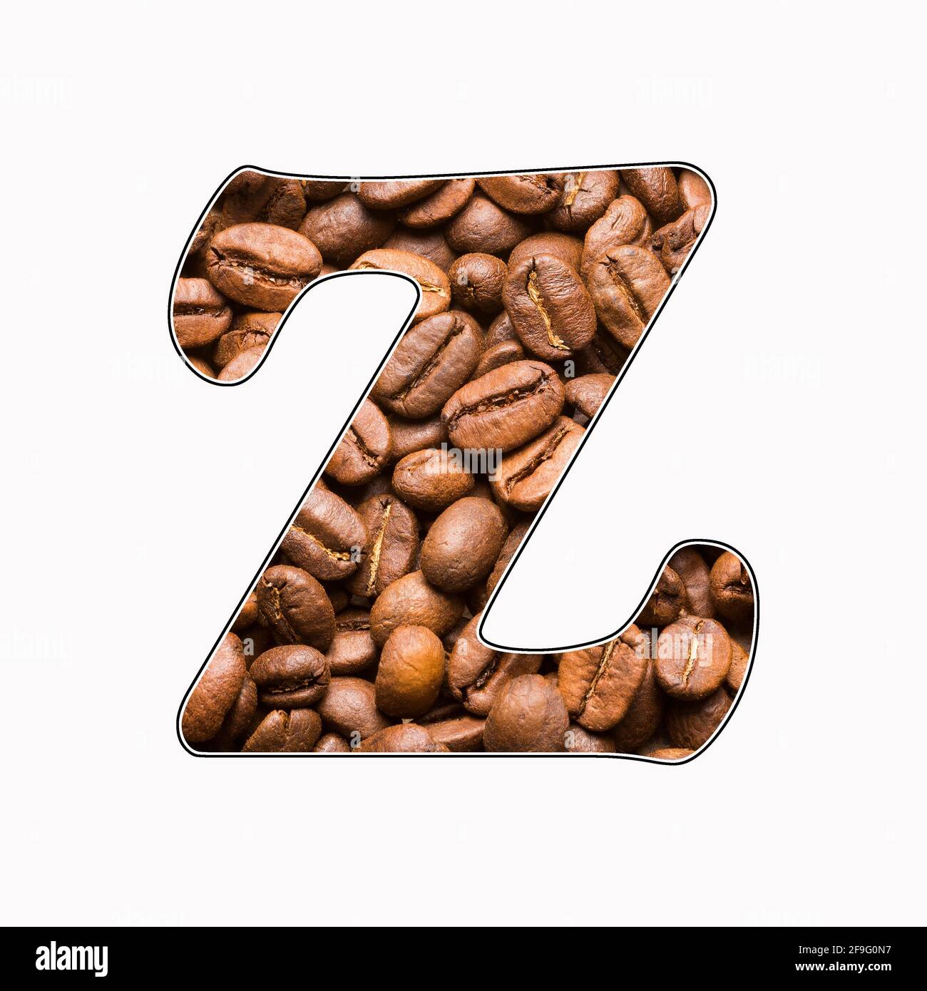 Z, letter of the alphabet - coffee beans background. Coffea Stock Photo ...