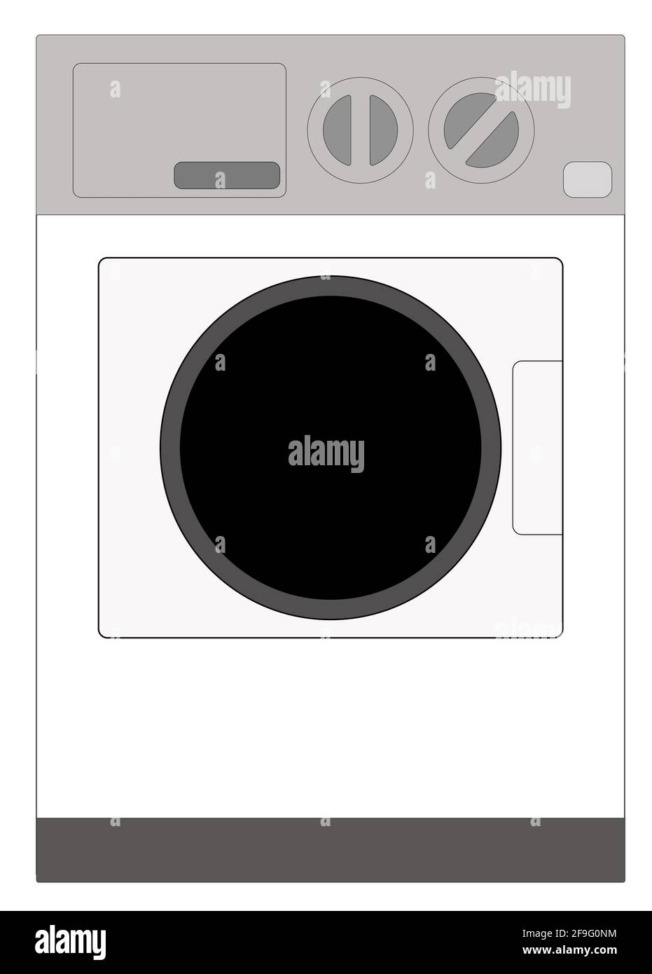 a graphic illustration of a washing machine for use as a logo or icon ...