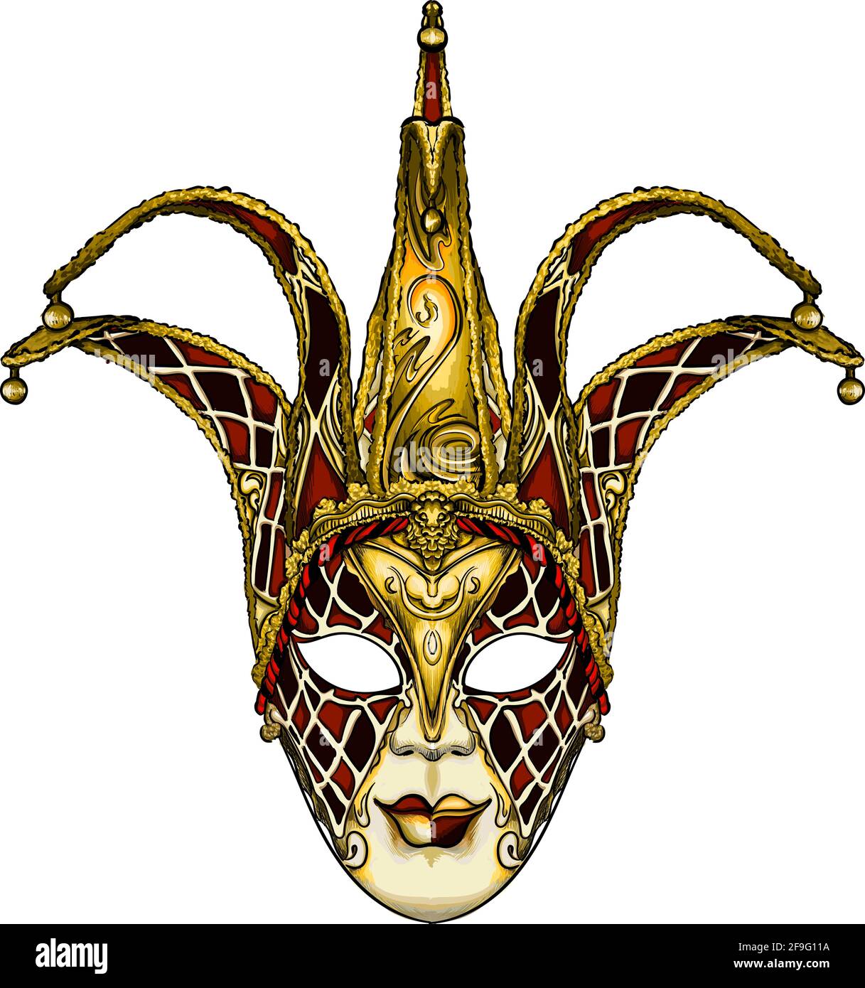 Carnival venetian mask from a splash of watercolor, colored drawing ...