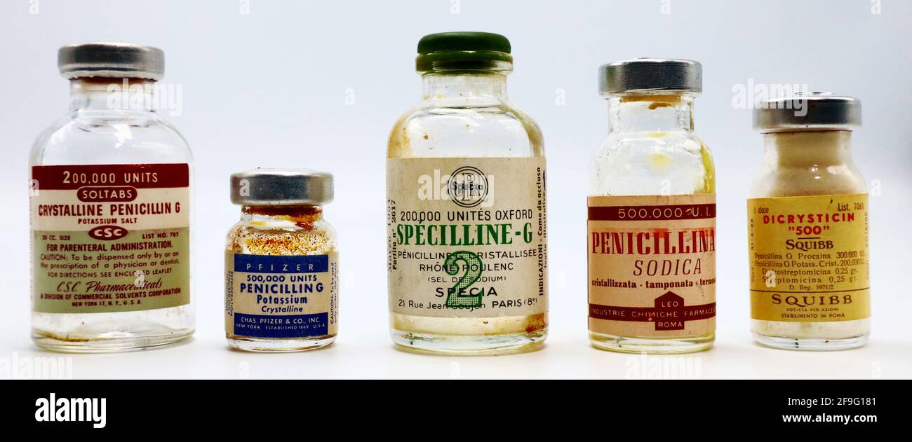 Vintage 1950s Vials of PENICILLIN G Produced by CSC Pharmaceuticals New ...