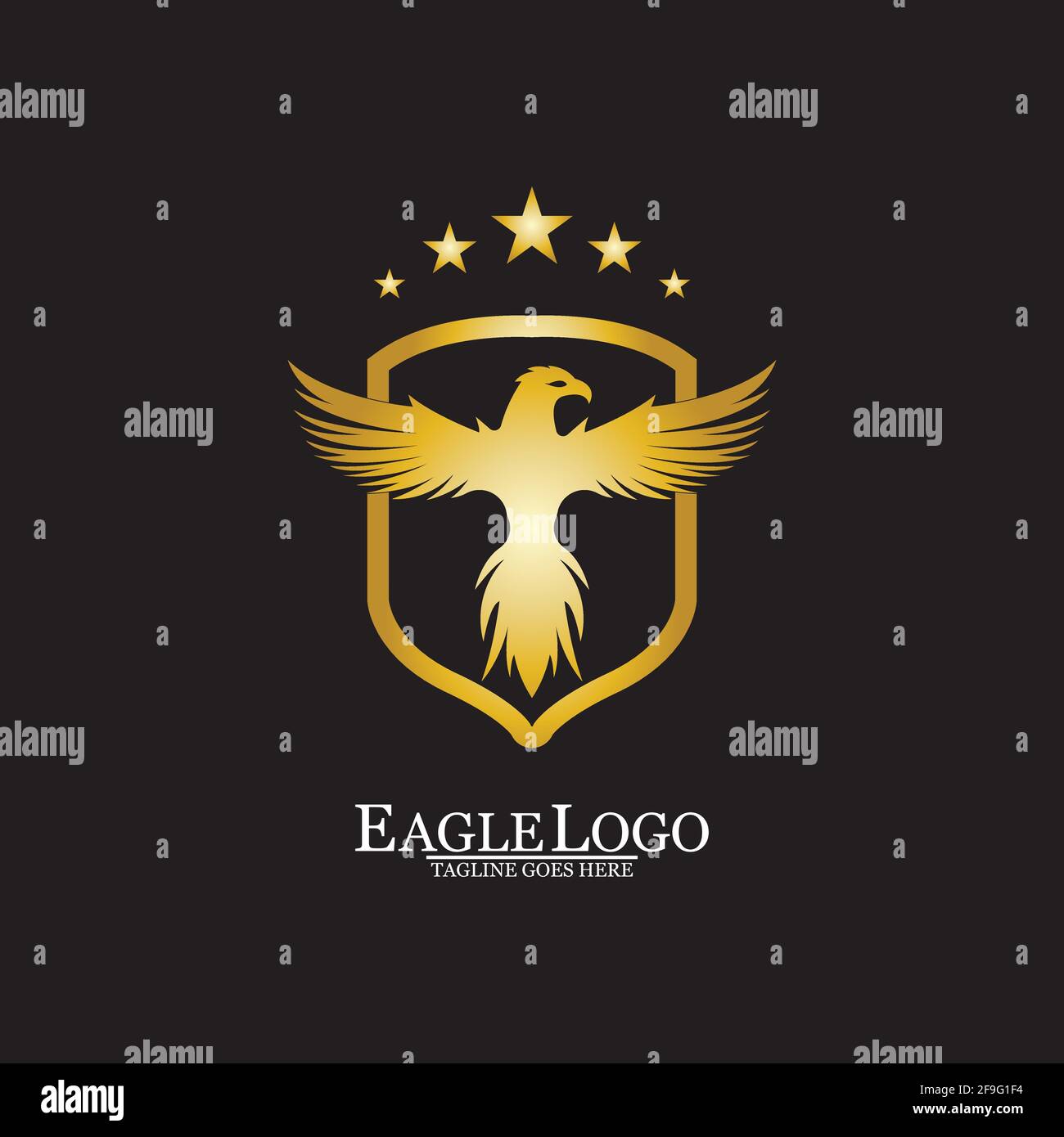 Golden Eagle with Shield logo design Stock Vector Image & Art - Alamy