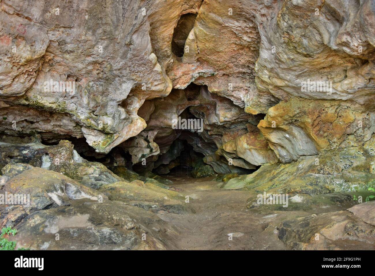 A photo inside Ghar Hasan cave, a coastal cliff cave in the Maltese ...