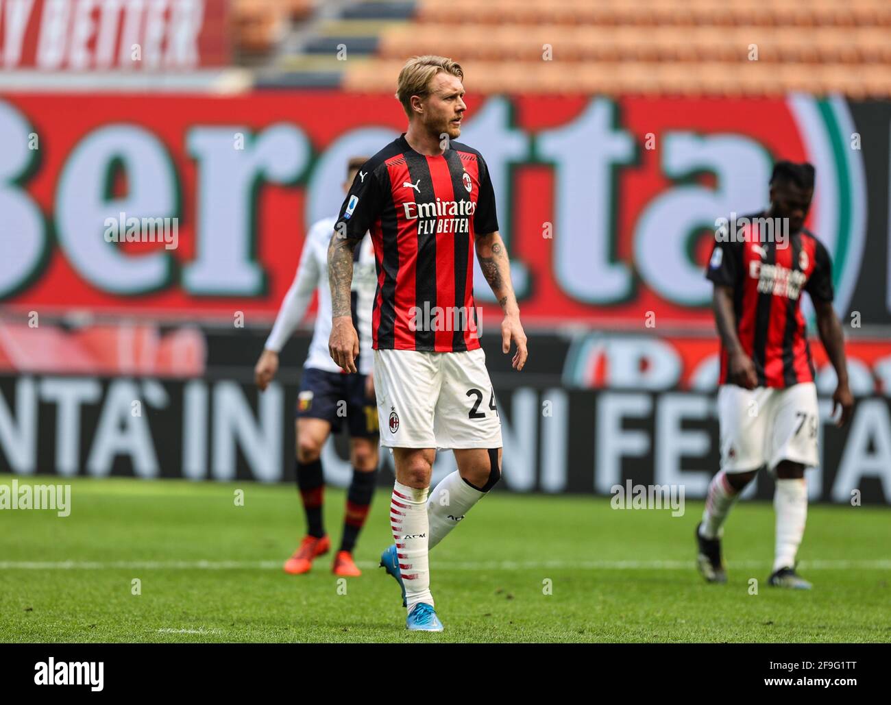 Simon Kjaer of AC Milan during the Italian championship Serie A ...