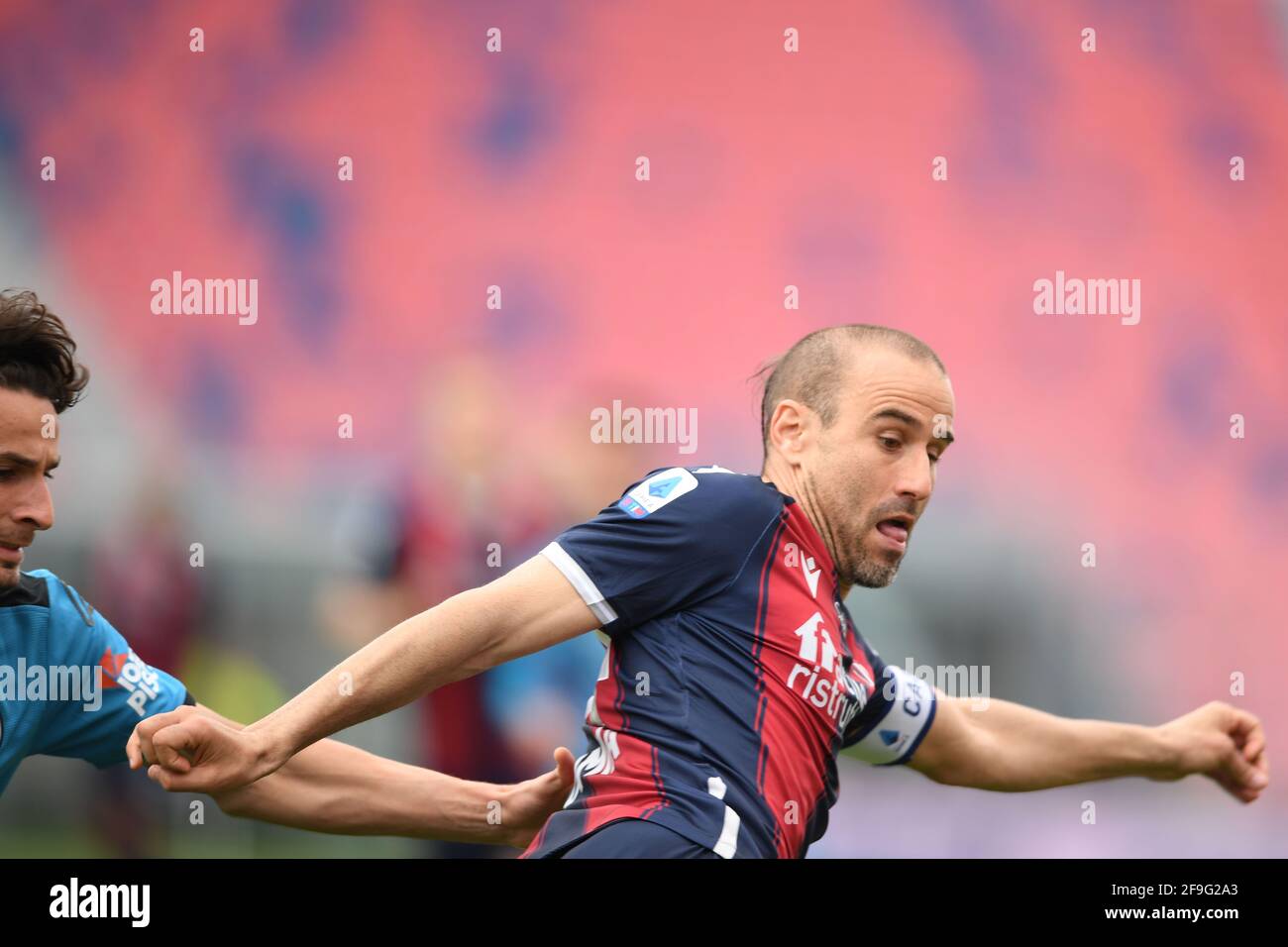 Luca Vignali (Spezia)Rodrigo Sebastian Palacio (Bologna) during the ...