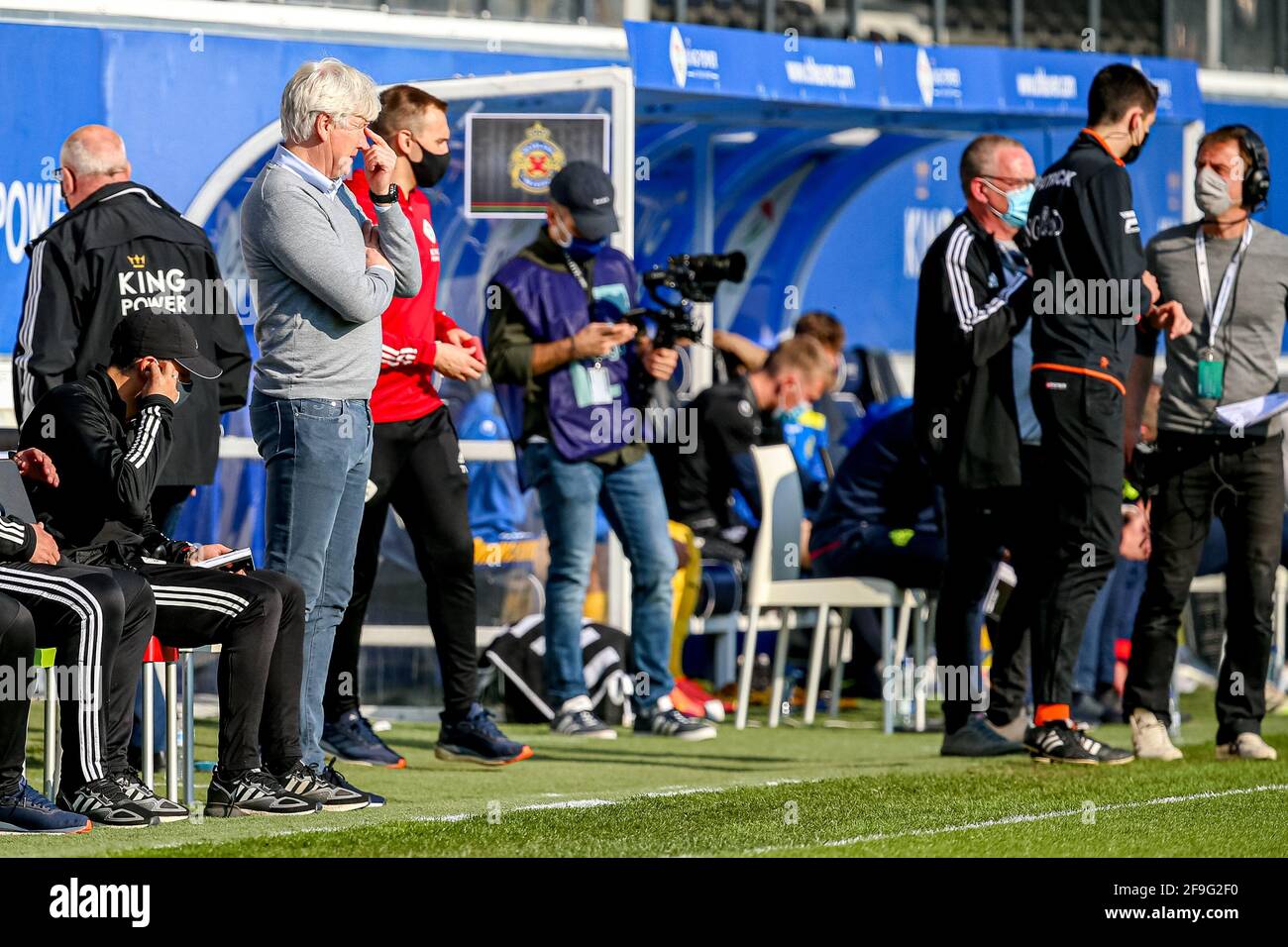 LEUVEN, BELGIUM - APRIL 18: Head Coach Marc Brys of OH Leuven during ...
