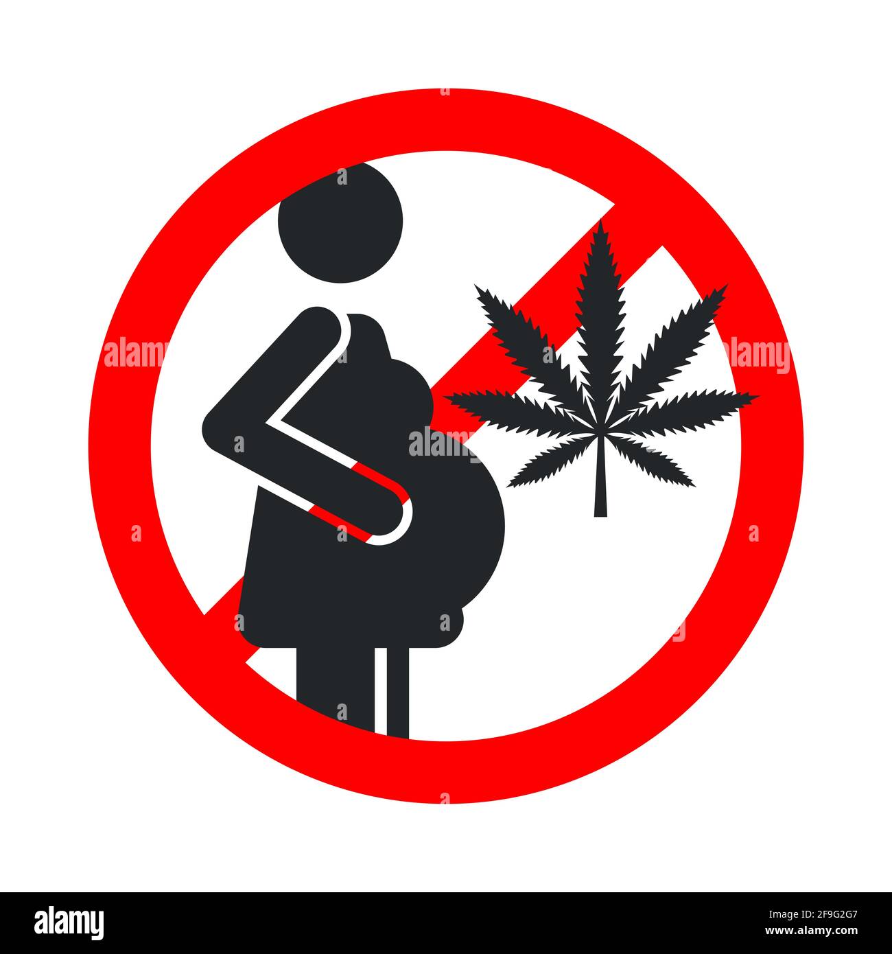 No marijuana during pregnancy red forbidden sign isolated on white background Stock Vector Image ...