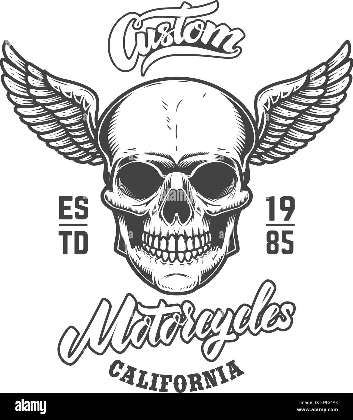Moto skull vector logo symbol Cut Out Stock Images & Pictures - Alamy