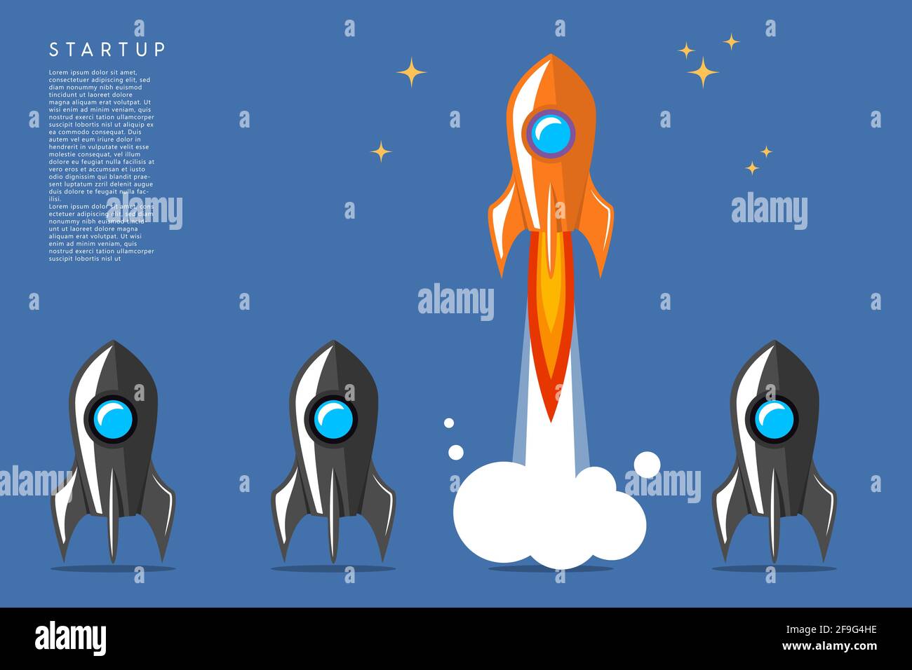 Rocket launch. Business startup concept. Design element for poster ...