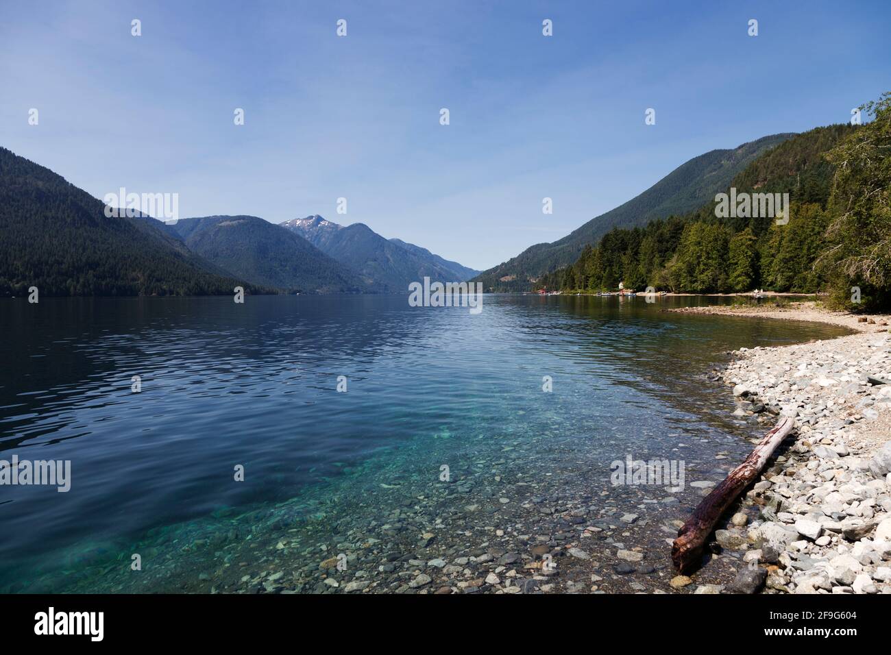 Canadian river in summer, clear blue water and mountains Stock Photo ...