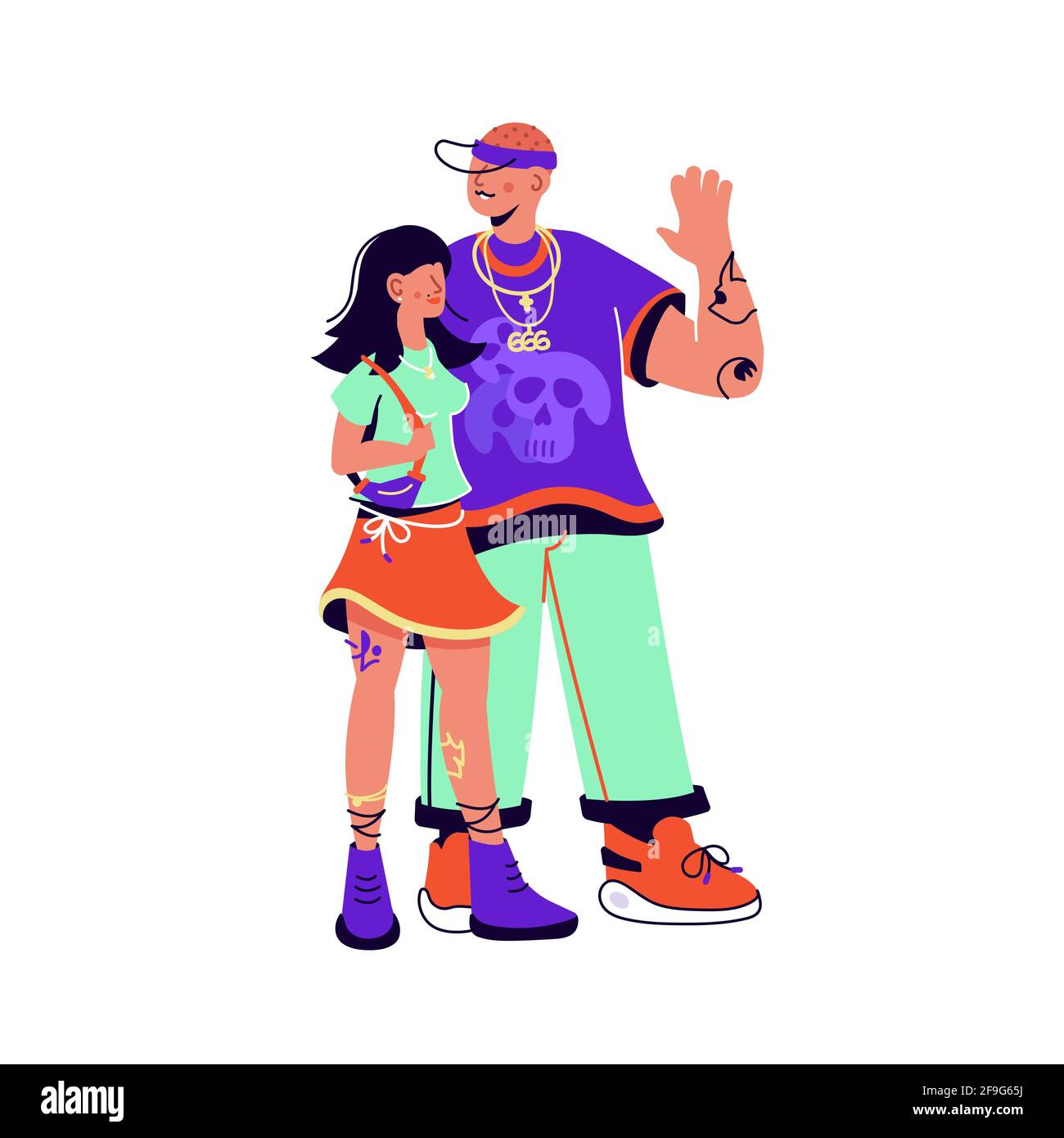 Couple in white clothes on Stock Vector Images - Alamy