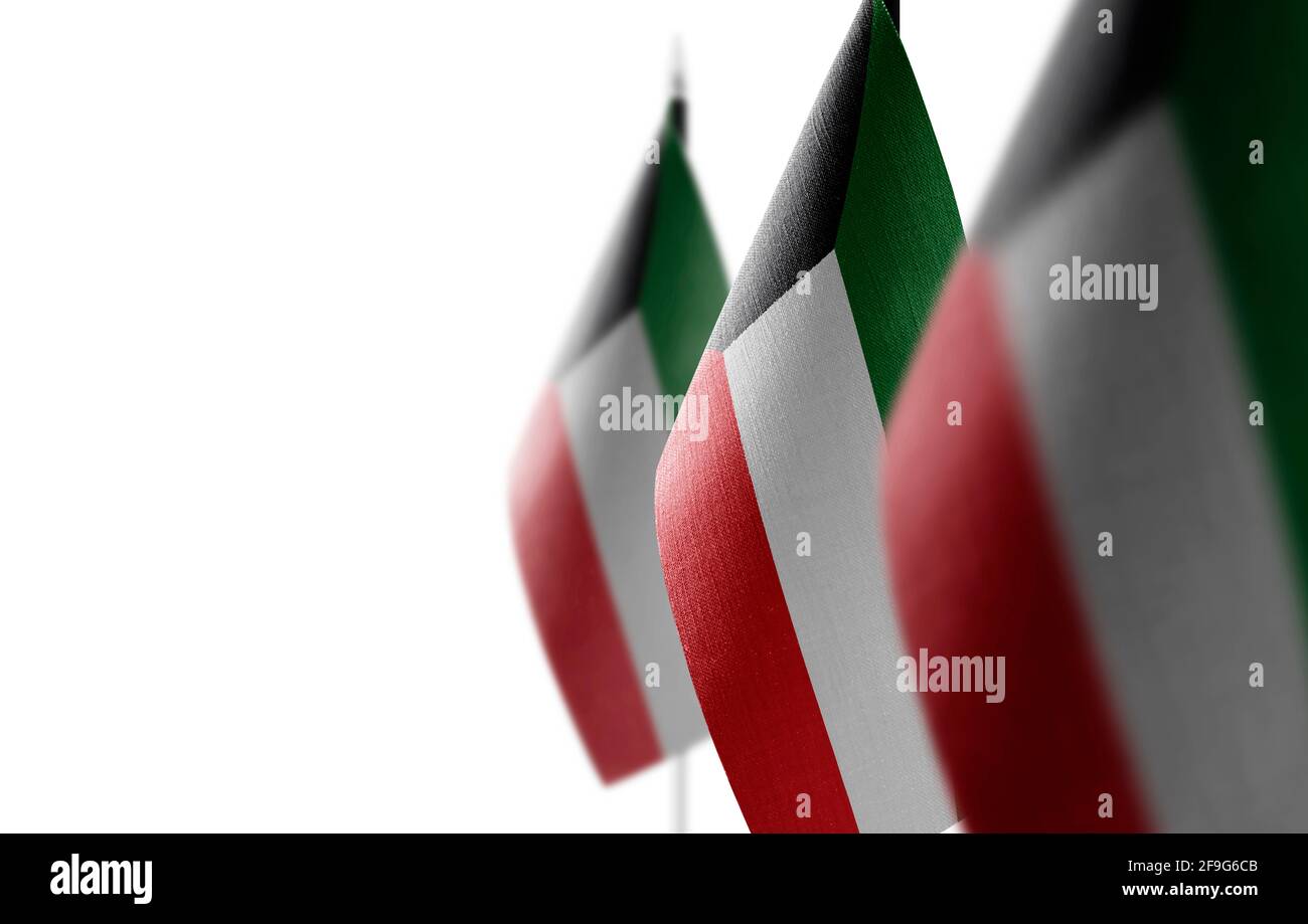 Small national flags of the Kuwait on a white background Stock Photo ...