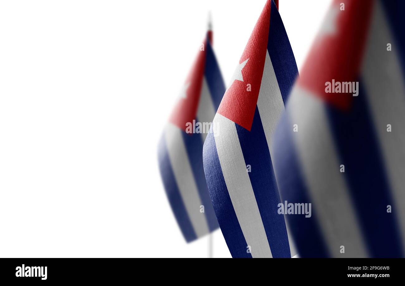 Small national flags of the Cuba on a white background Stock Photo - Alamy