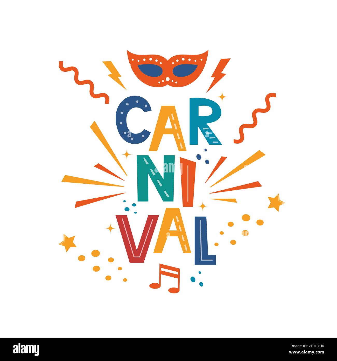 Carnival hand drawn lettering for poster, logo, invitation card, banner ...