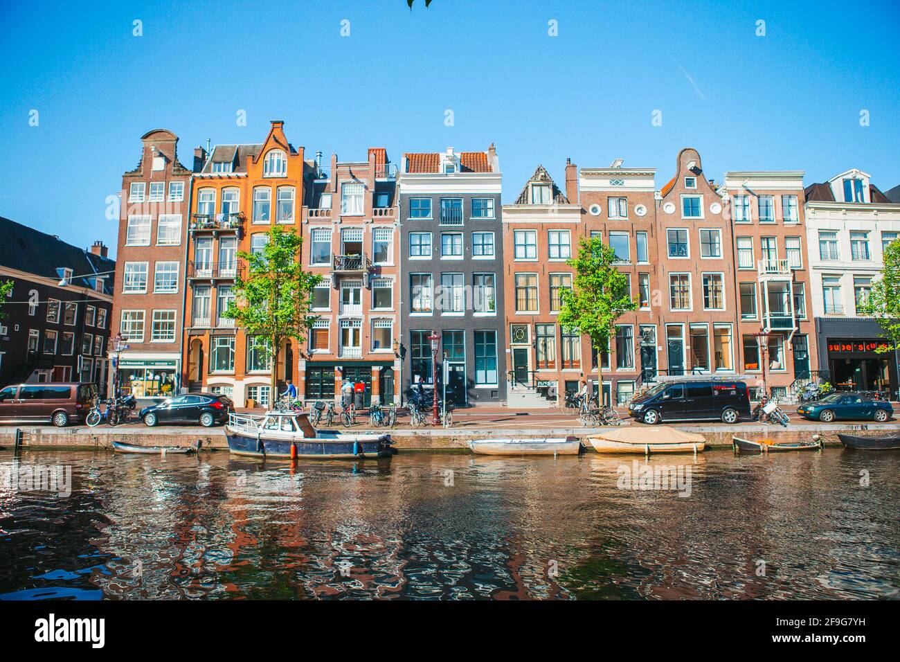 Traditional dutch medieval houses in Amsterdam capital of Netherlands ...