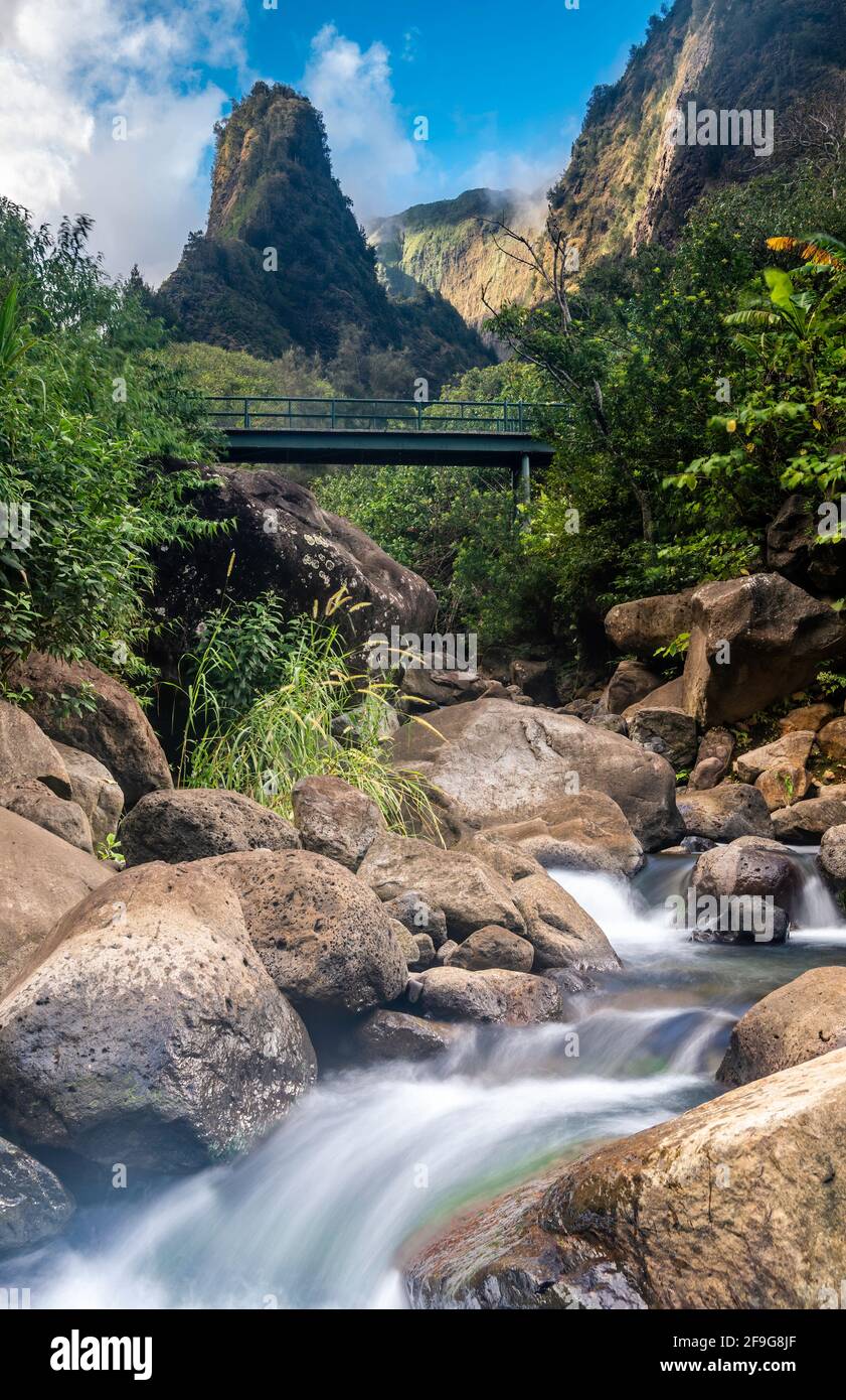 Lae Needle waterfall, Maui, Hawaii, USA Stock Photo - Alamy