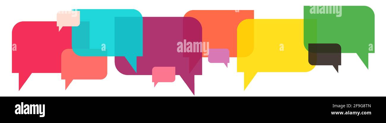 Square text boxes. Multicolored speech bubbles collection. Flat vector ...