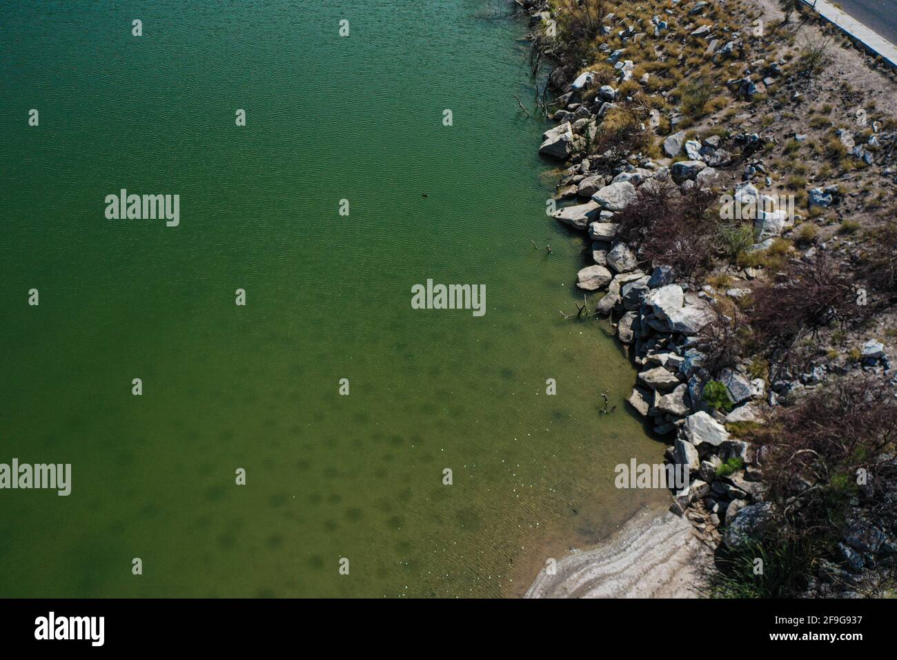 Aerial landscape of the wetland of La Sauceda Hermosillo, Mexico ...