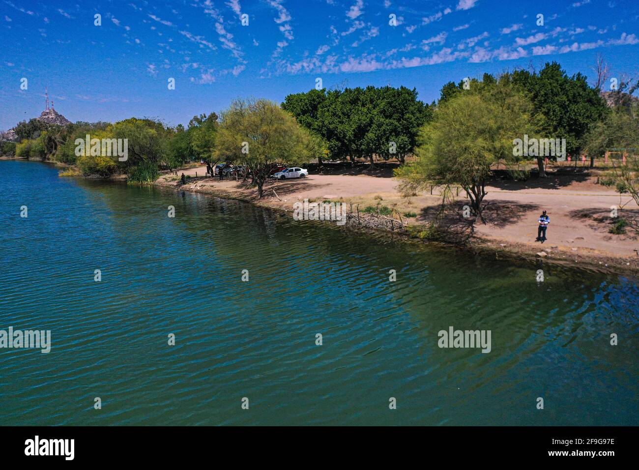 Aerial landscape of the wetland of La Sauceda Hermosillo, Mexico ...