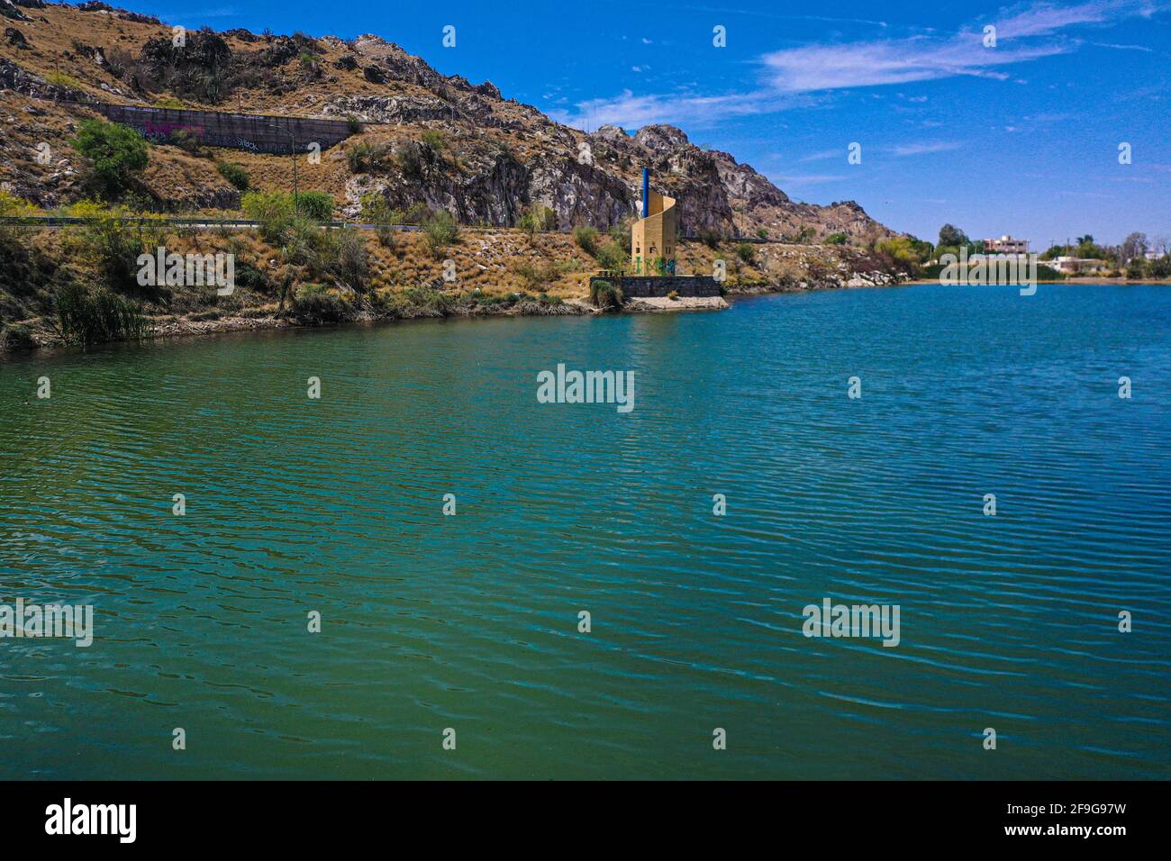 Aerial landscape of the wetland of La Sauceda Hermosillo, Mexico ...