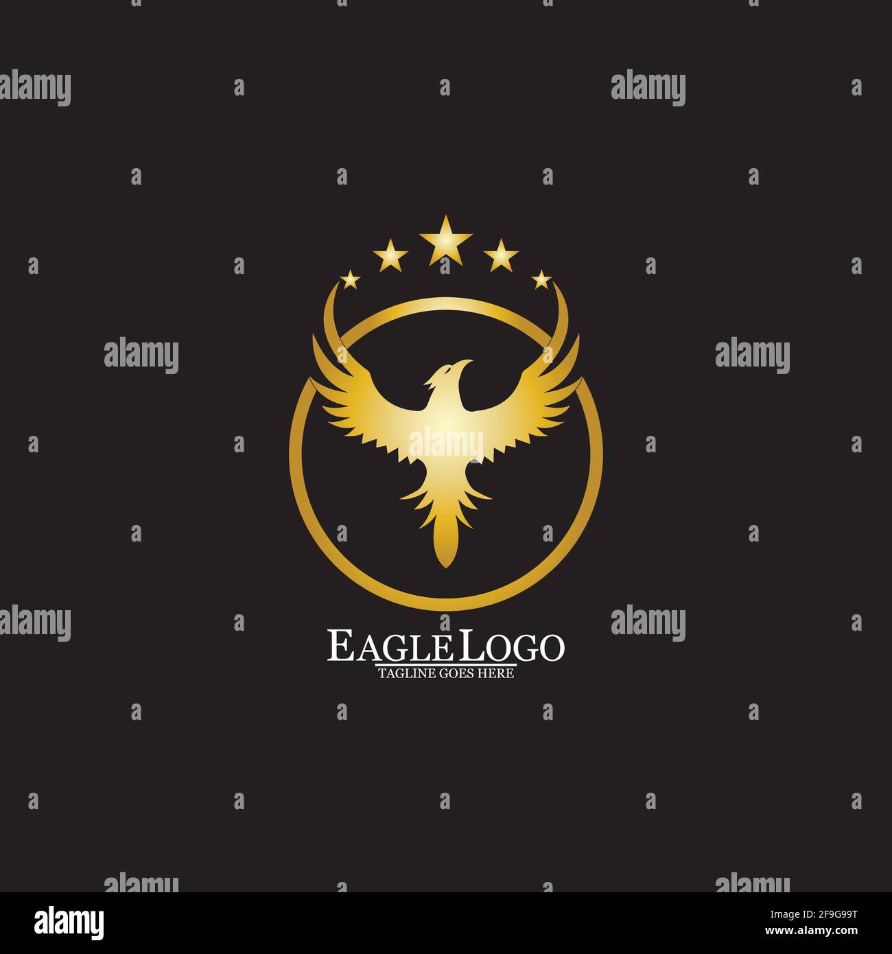 golden eagle with circle logo design Stock Vector Image & Art - Alamy