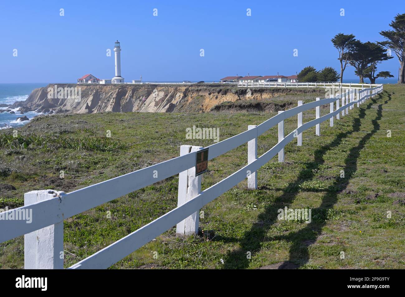 The Point Arena Lighthouse on the wild Medocino coast, California CA ...