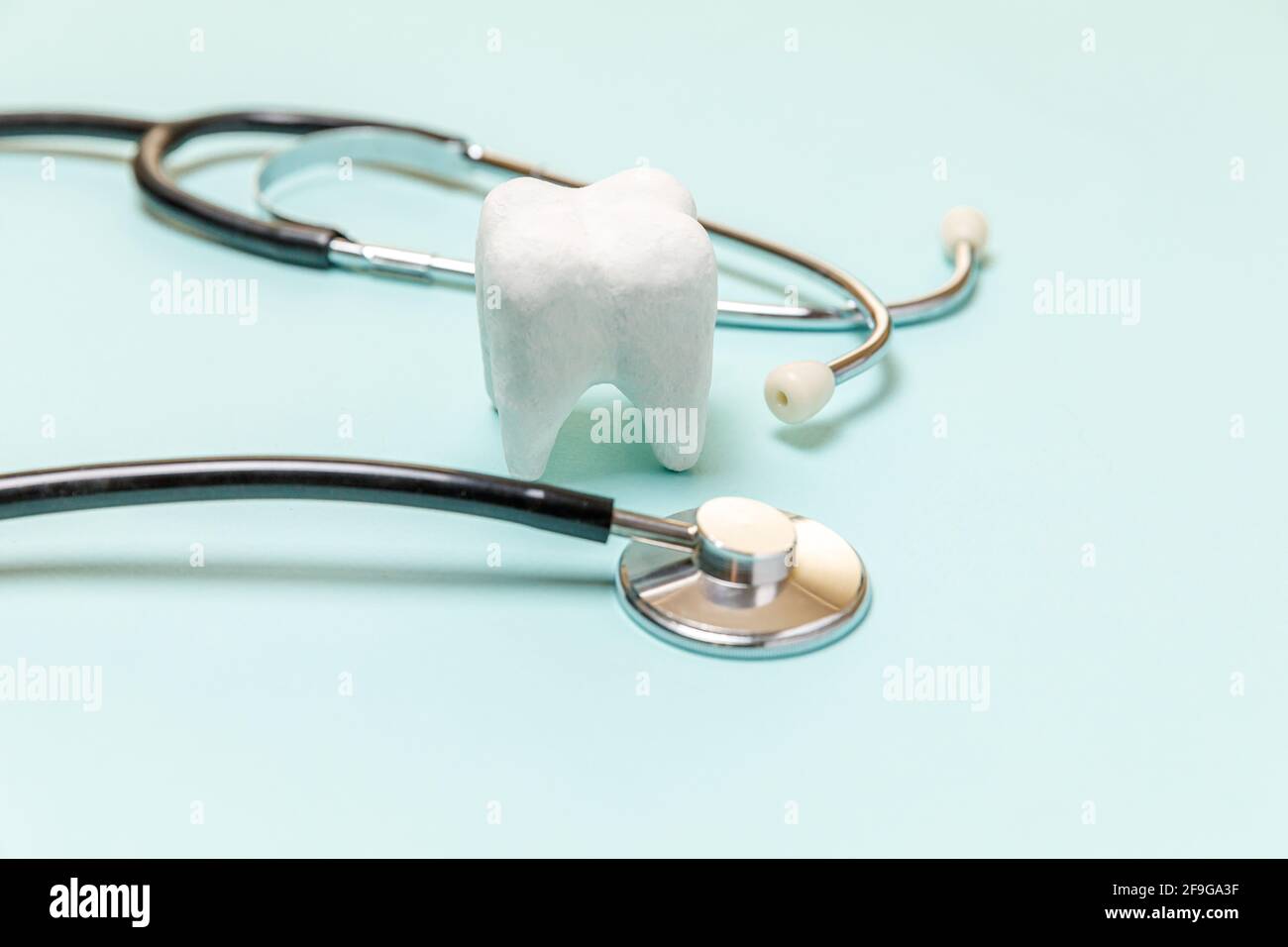 Health dental care concept. Medicine equipment stethoscope white ...