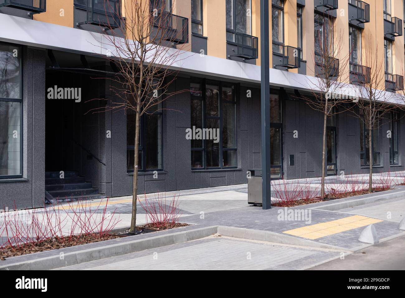 Courtyard of an apartment building. the courtyard of a residential ...