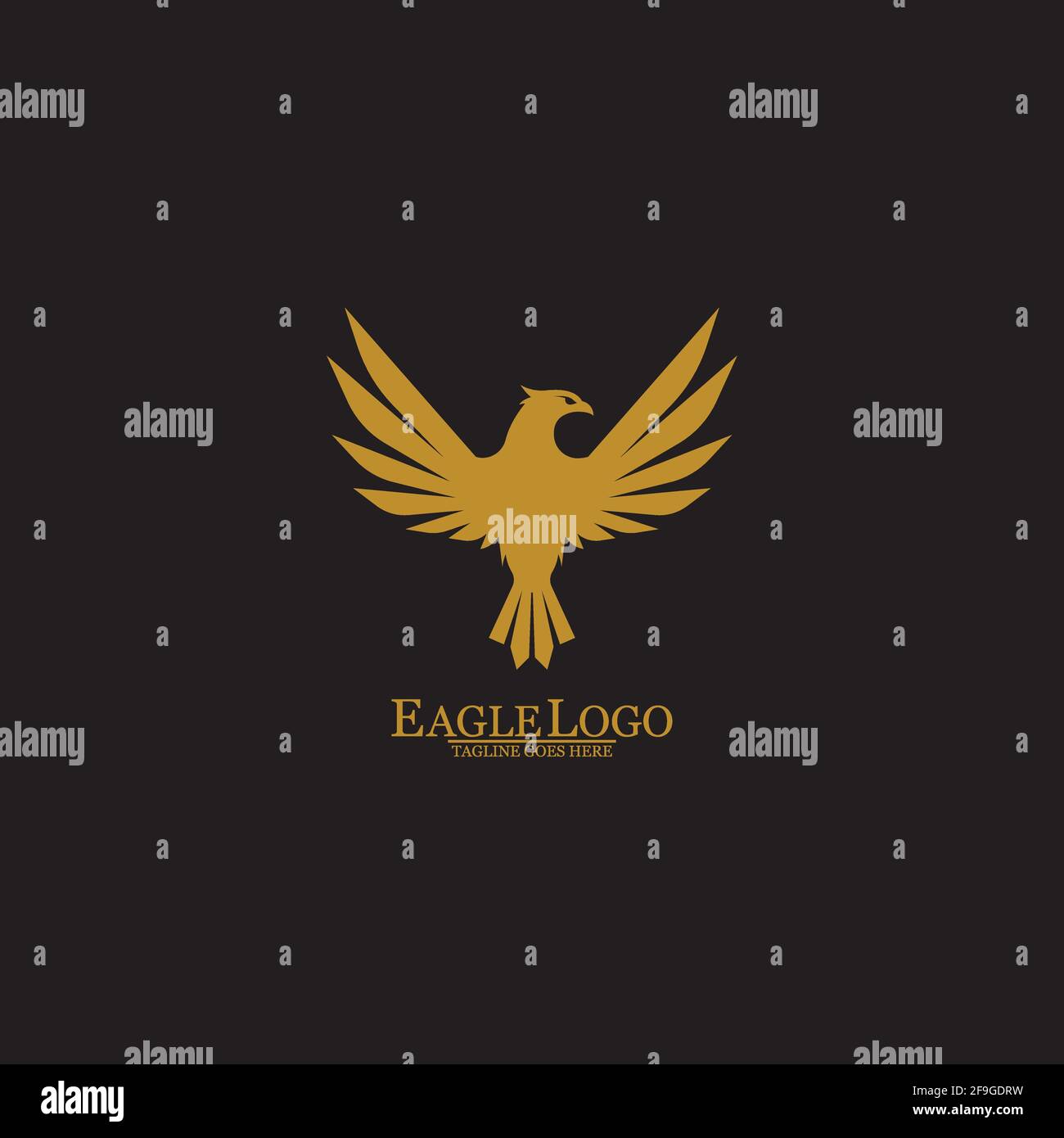 Golden eagle with spread wings Stock Vector Images - Alamy