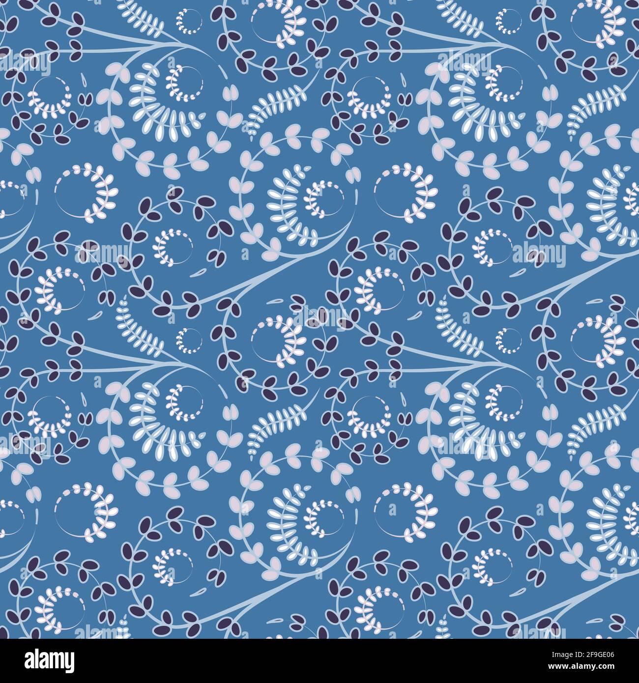 Seamless texture, pattern on a square background - flowers and leaves ...