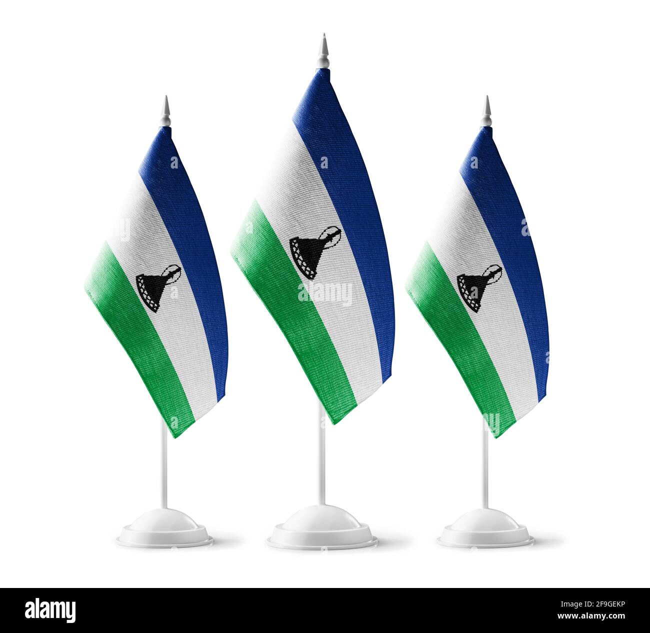 Small national flags of the Lesotho on a white background Stock Photo ...