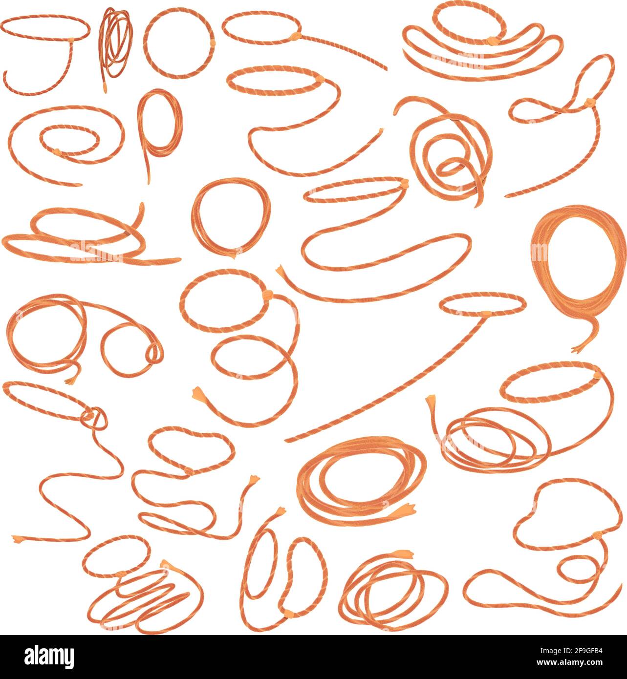 Lasso icons set. Cartoon set of lasso vector icons for web design Stock ...