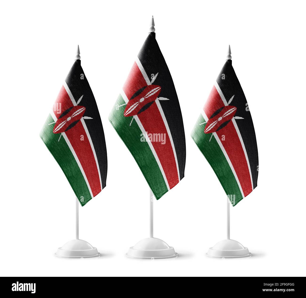 Small national flags of the Kenya on a white background Stock Photo - Alamy