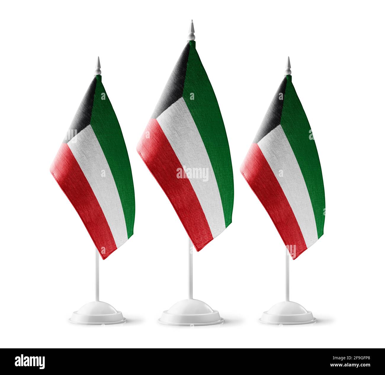 Small national flags of the Kuwait on a white background Stock Photo ...