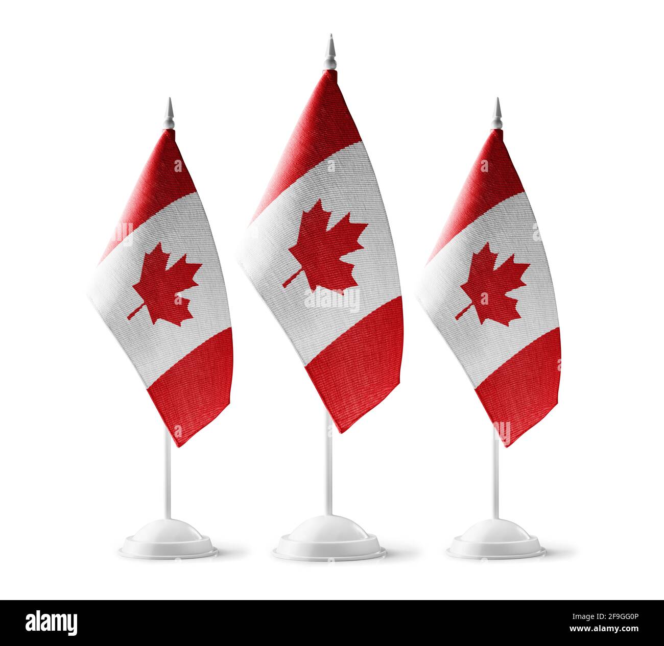 Small national flags of the Canada on a white background Stock Photo ...