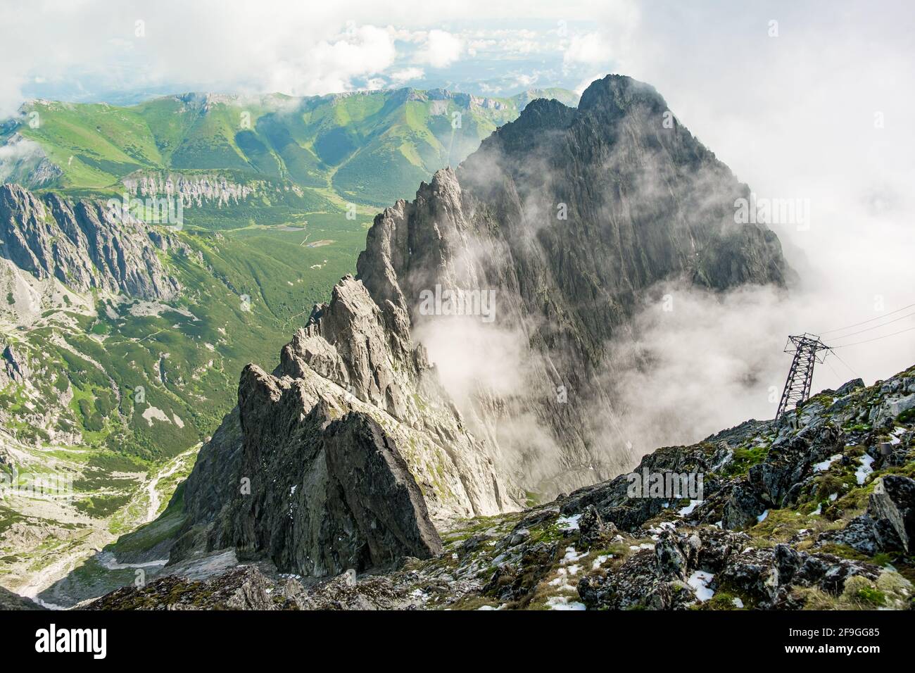 Aerial view of mountain and rock landscape in High Tatras Stock Photo ...