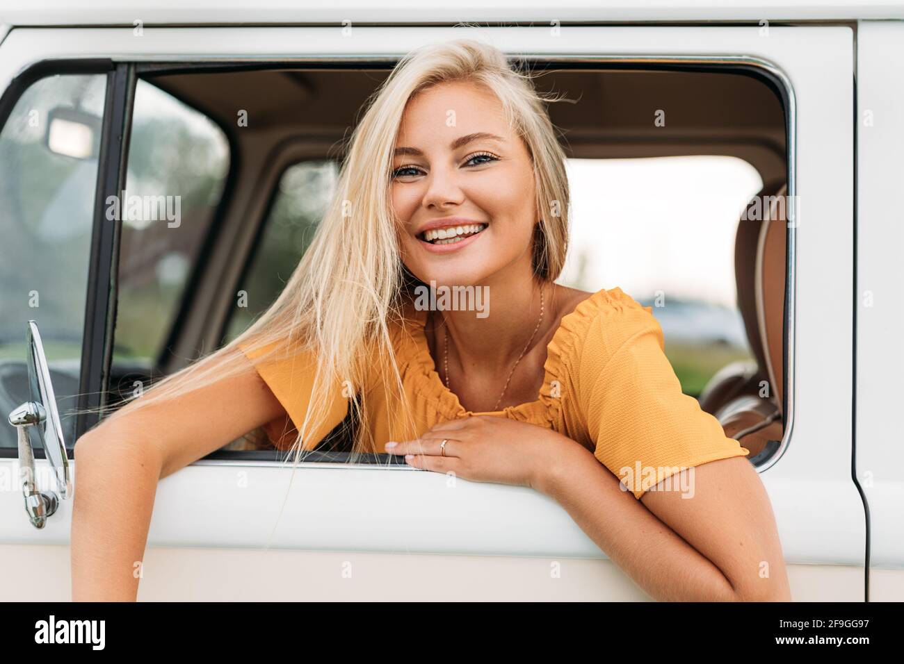 Female van driver hi-res stock photography and images - Alamy