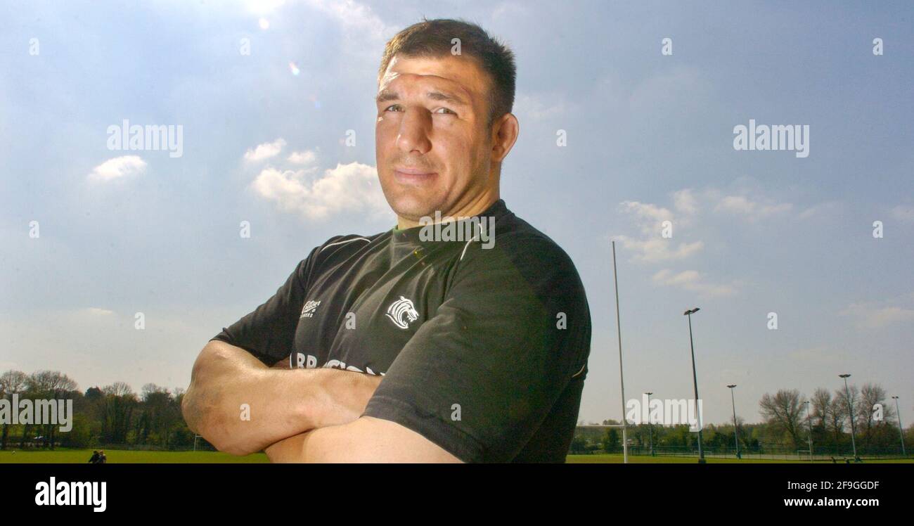JULIAN WHITE OF LEICESTER TIGERS RUGBY CLUB 22/4/2005 PICTURE DAVID ...