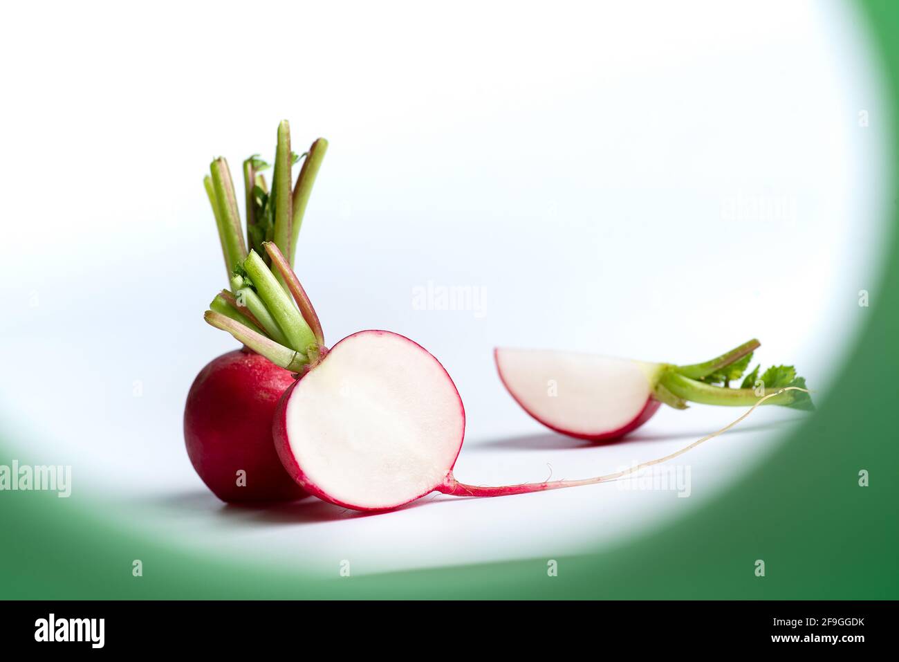 Sliced radish vegetable on white background isolated Stock Photo - Alamy