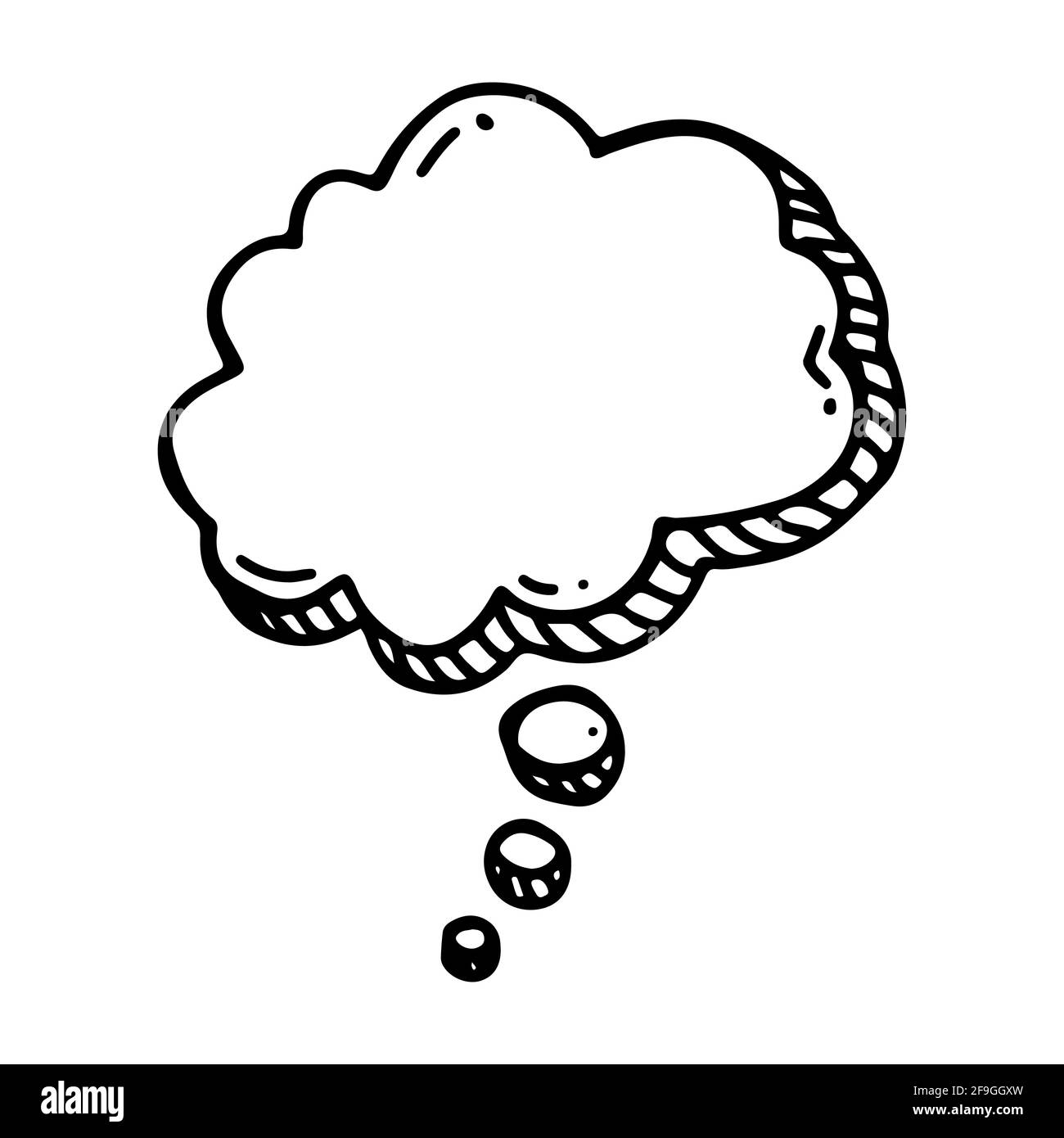 hand drawn think balloon in doodle style isolated Stock Vector Image ...