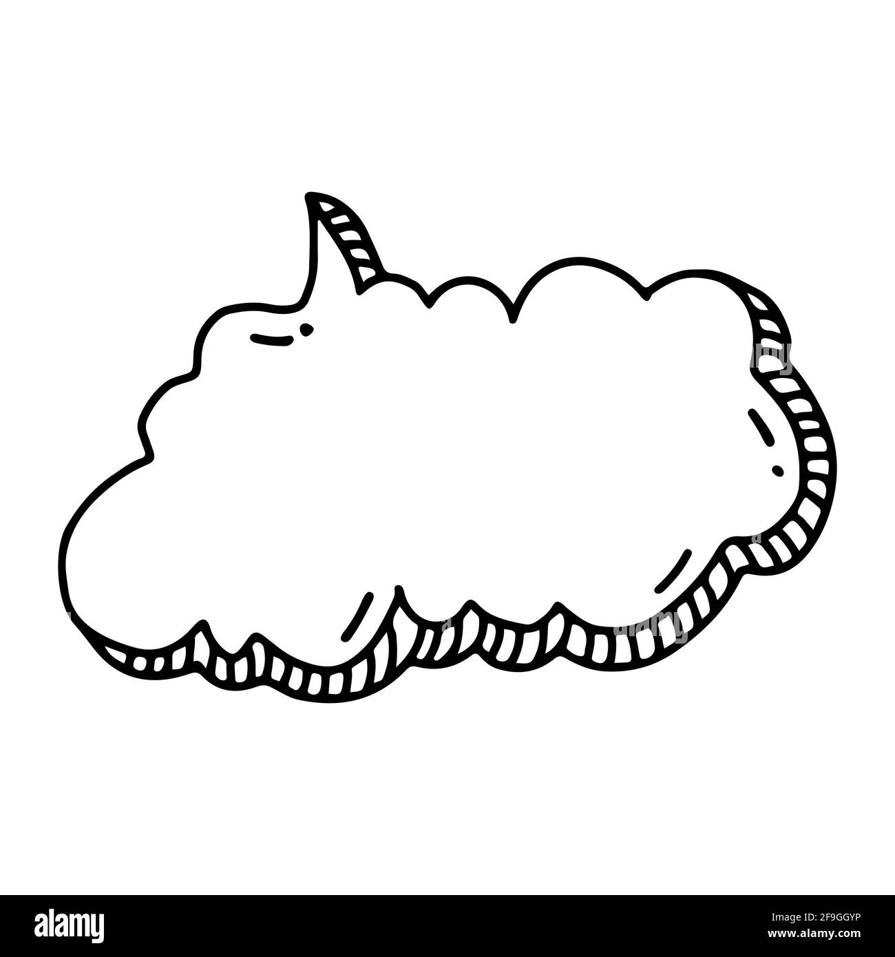 hand drawn cloud dialogue balloon in doodle style isolated Stock Vector ...