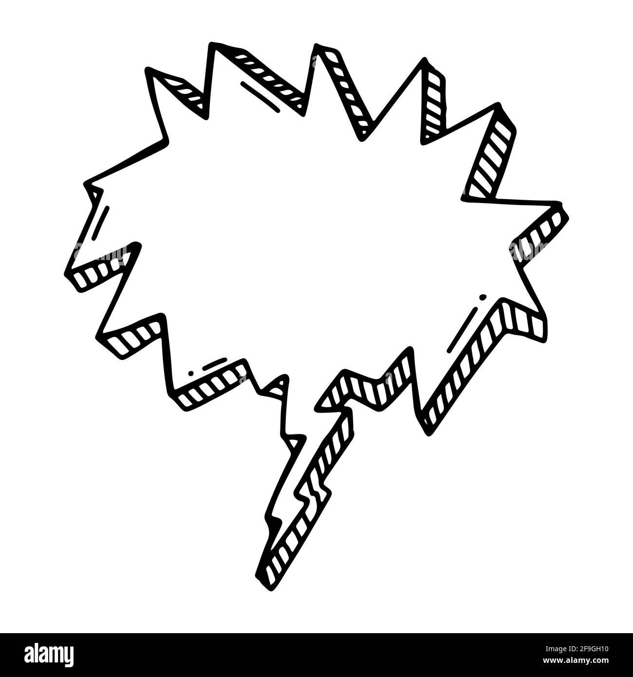 hand drawn scream announcement balloon in doodle style isolated Stock ...