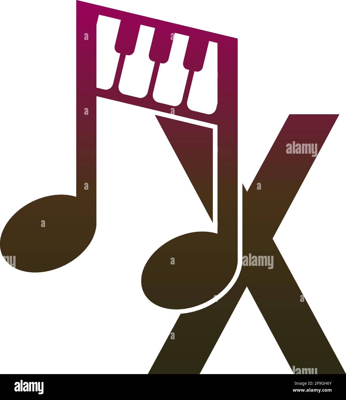 Letter X logo icon with musical note design symbol template vector ...