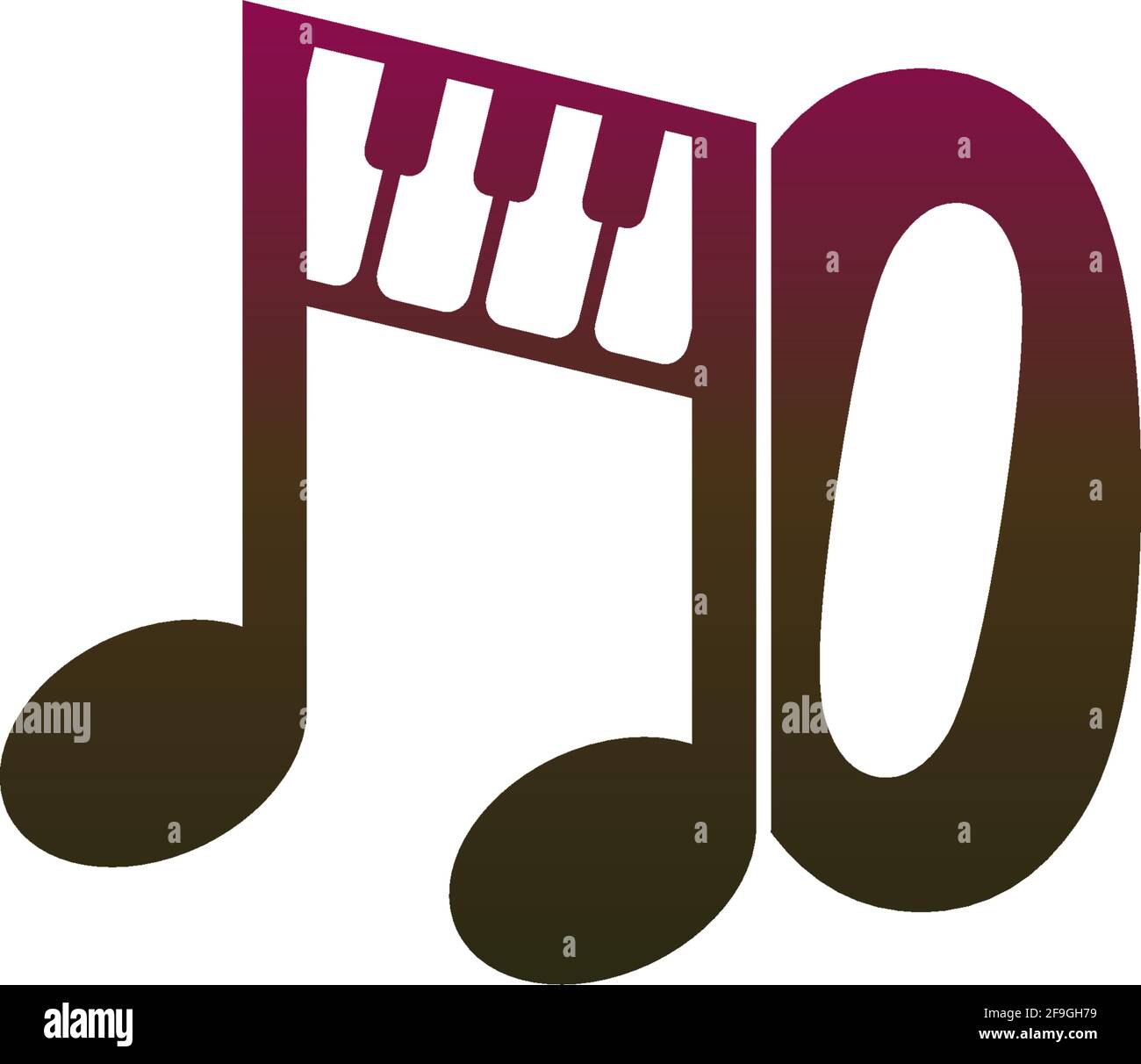 Number zero logo icon with musical note design symbol template vector ...