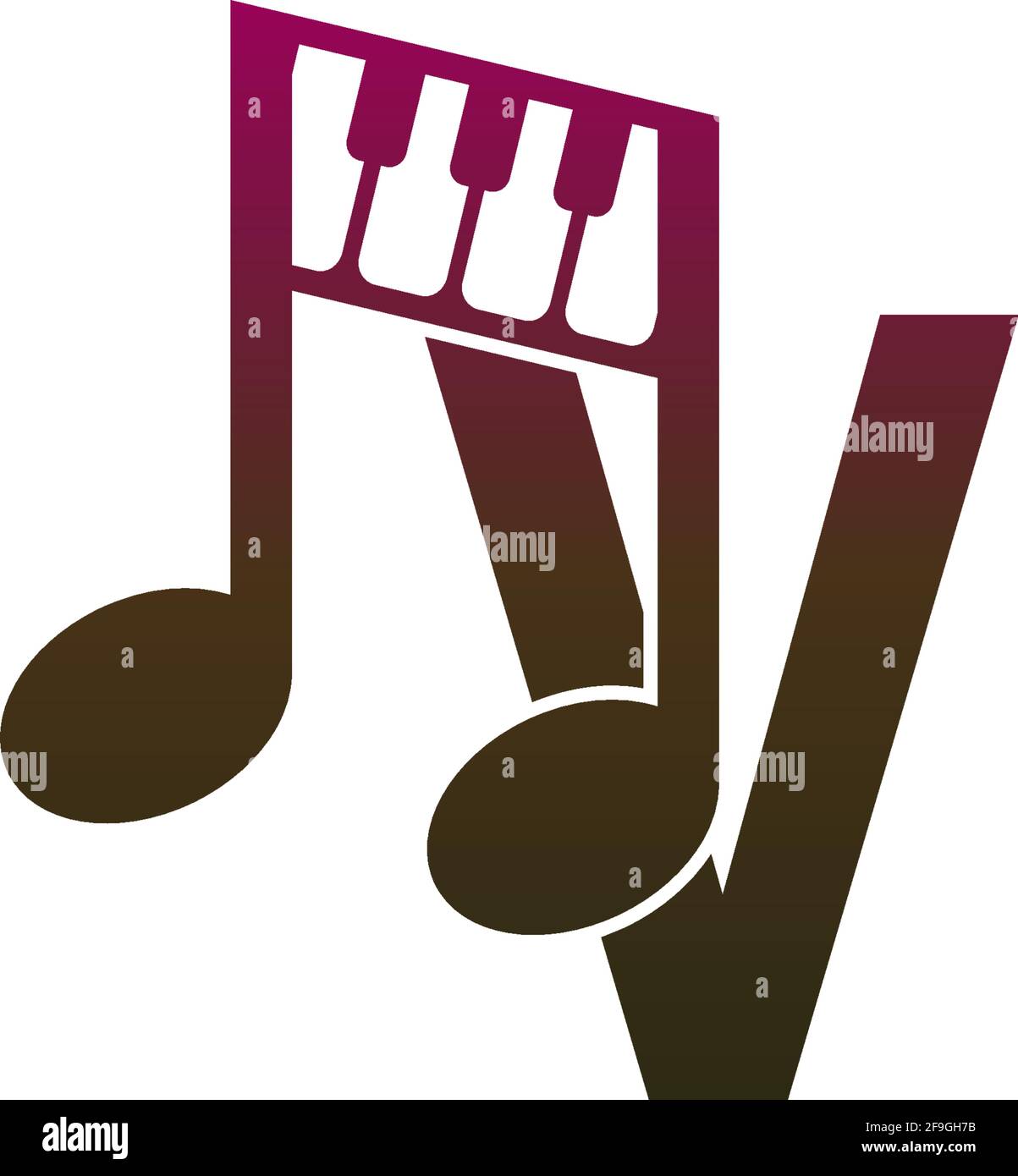 Letter V logo icon with musical note design symbol template vector ...
