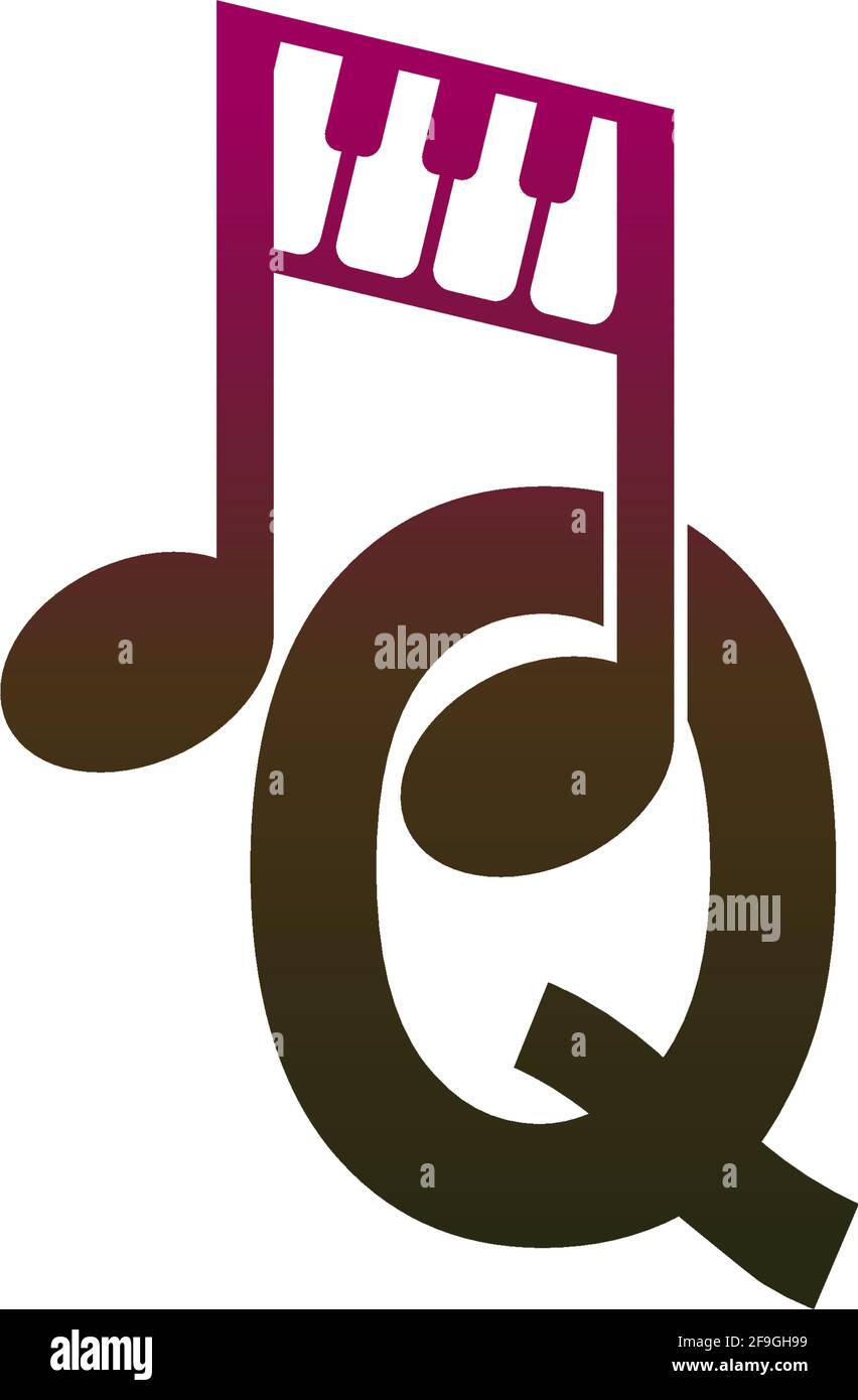 Letter Q logo icon with musical note design symbol template vector ...