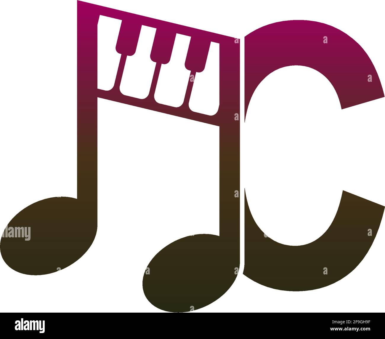 Letter C logo icon with musical note design symbol template vector ...