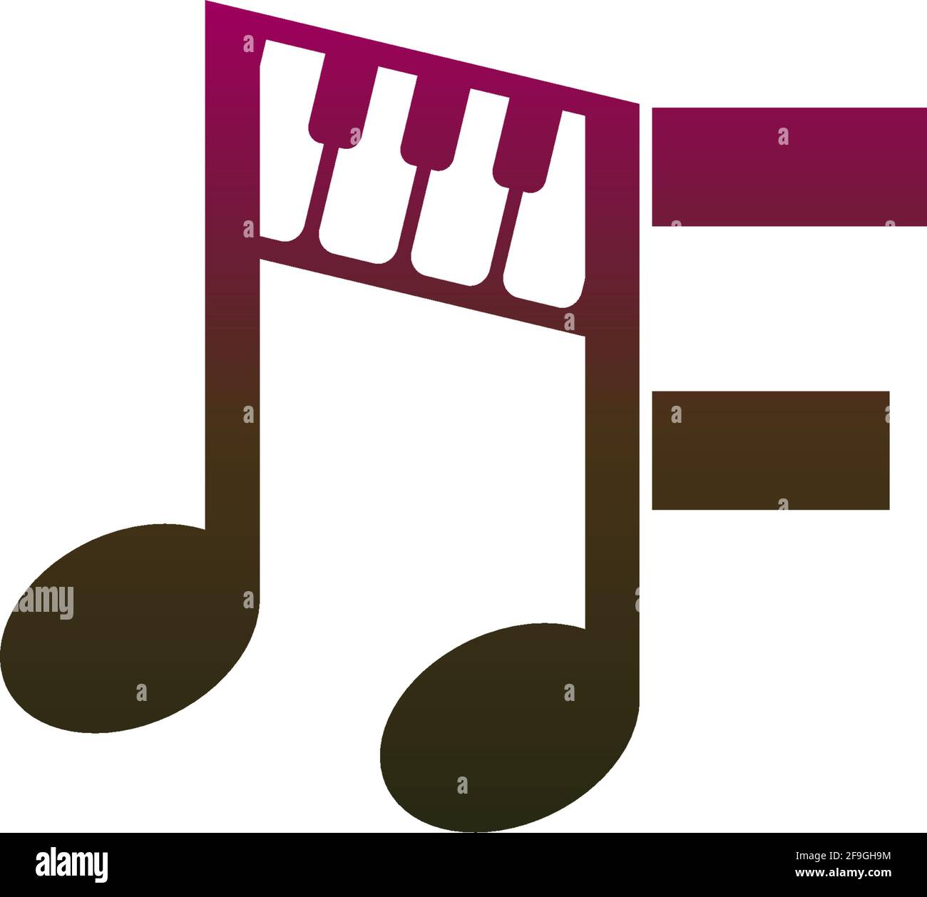 Letter F logo icon with musical note design symbol template vector ...