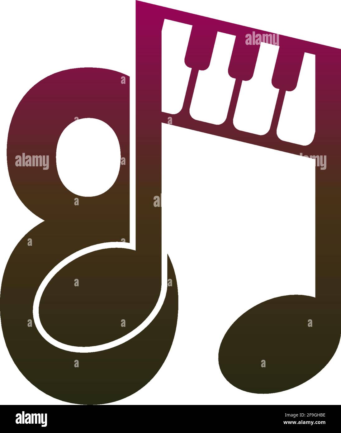 Number 8 logo icon with musical note design symbol template vector ...