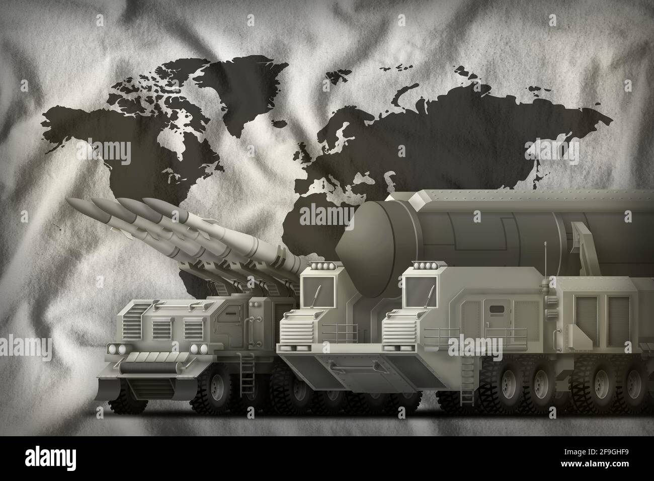 rocket forces on the World flag background. World rocket forces concept ...