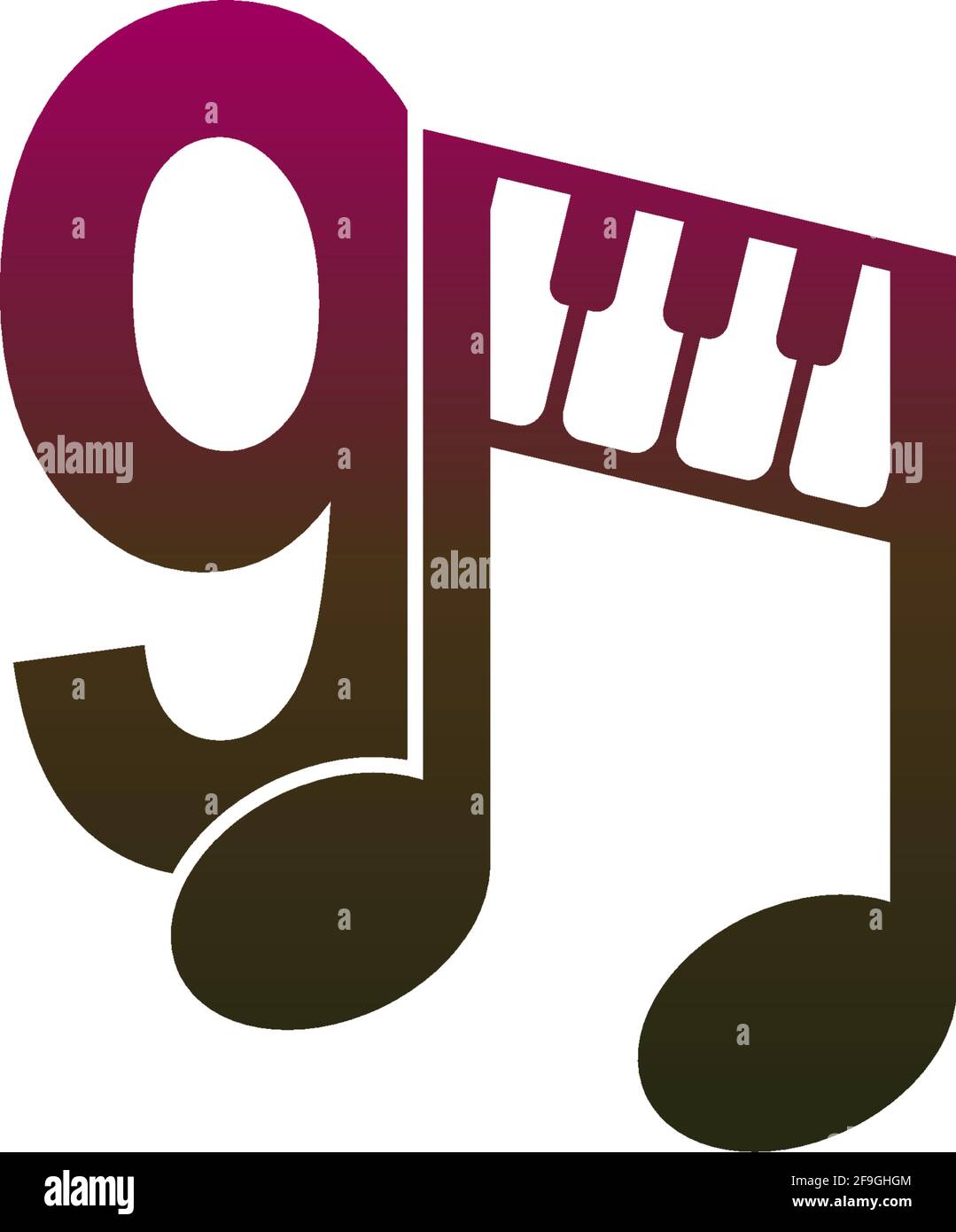 Number 9 logo icon with musical note design symbol template vector ...